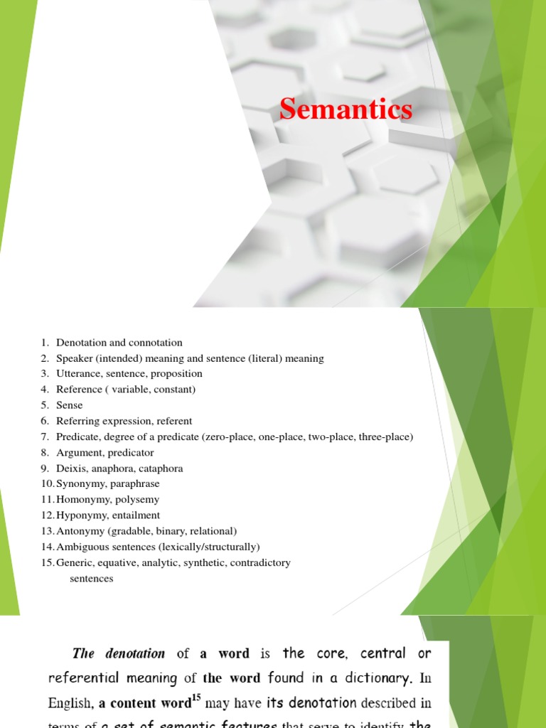 Semantics Review | PDF | Sentence (Linguistics) | Proposition