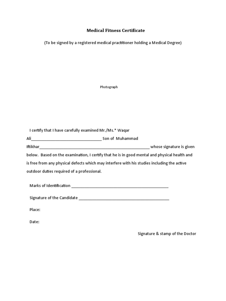 Medical Certificate | PDF