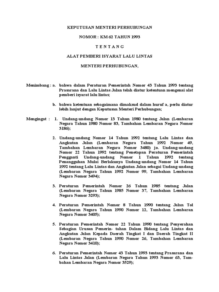 Apill KM 62 Tahun 1993 | PDF
