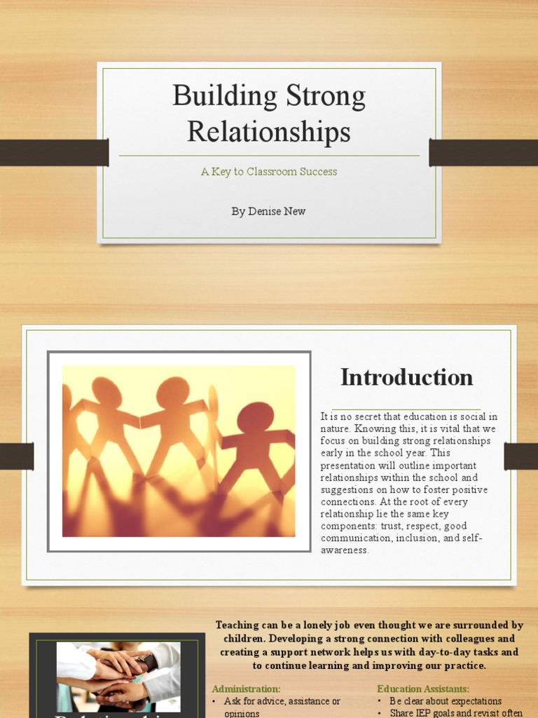Building Strong Relationships in Education | PDF | Teachers | Classroom