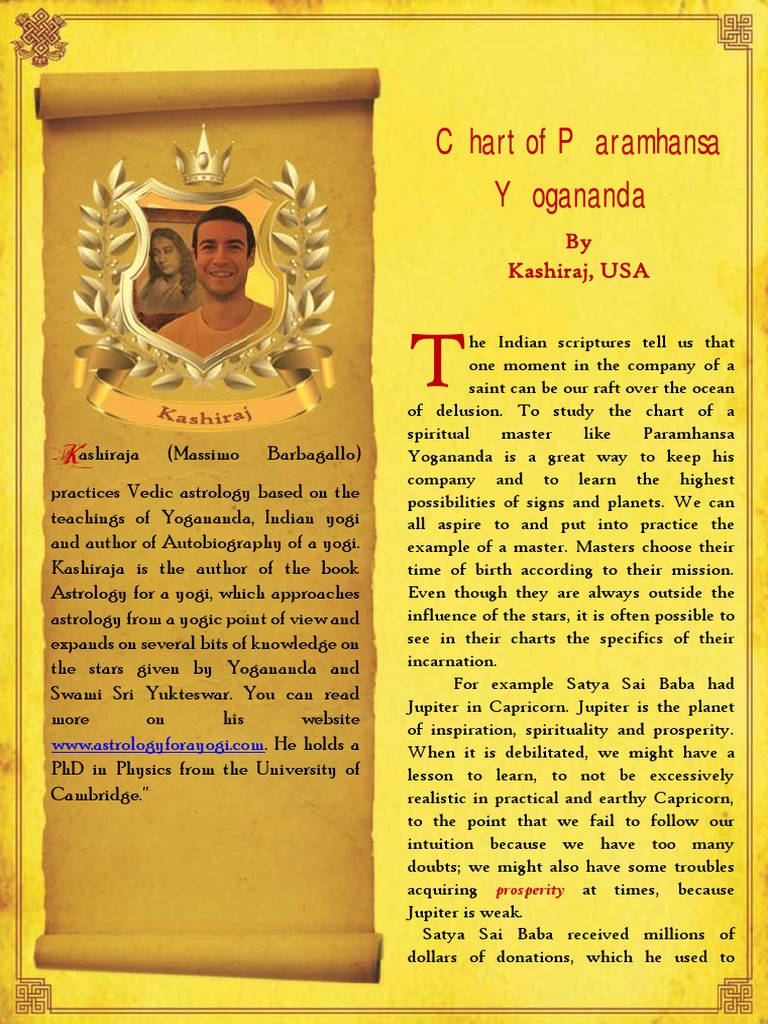 Chart of Param Hans A Yogananda Color | Download Free PDF | Planets In ...