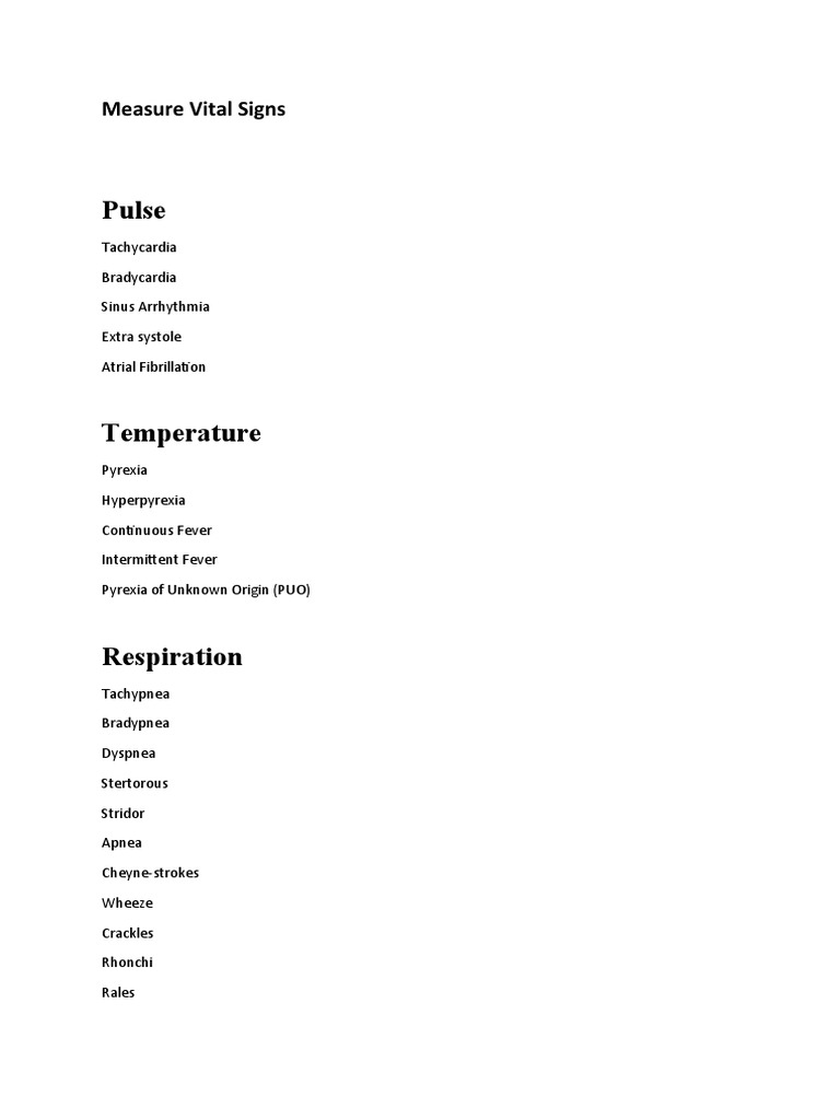 Measure Vital Signs | PDF | Blood Pressure | Pulse