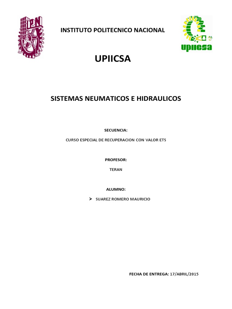 Upiicsa: Sistemas Neumaticos E Hidraulicos | PDF | Gases | Presión