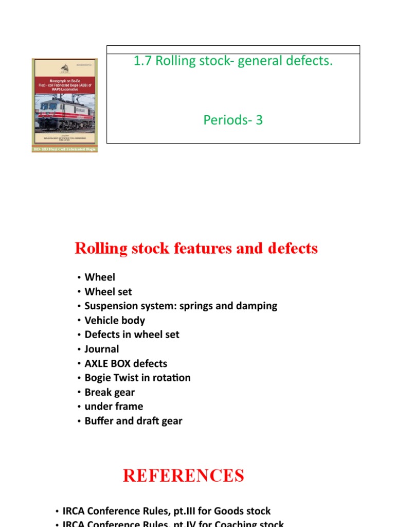 1.7 - Rolling Stock - General Defects | PDF | Vehicle Technology | Rail ...