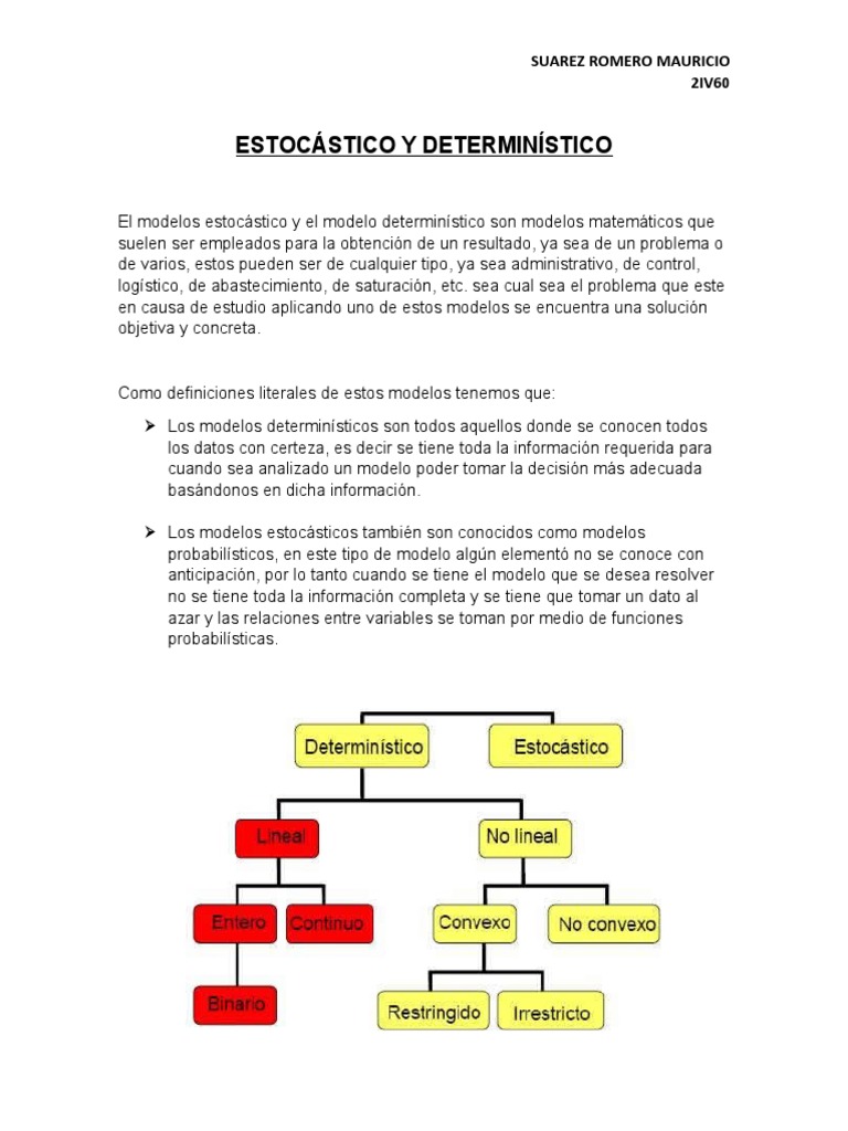 Modelos Estocásticos y Determinísticos | PDF | Estocástico | Probabilidad