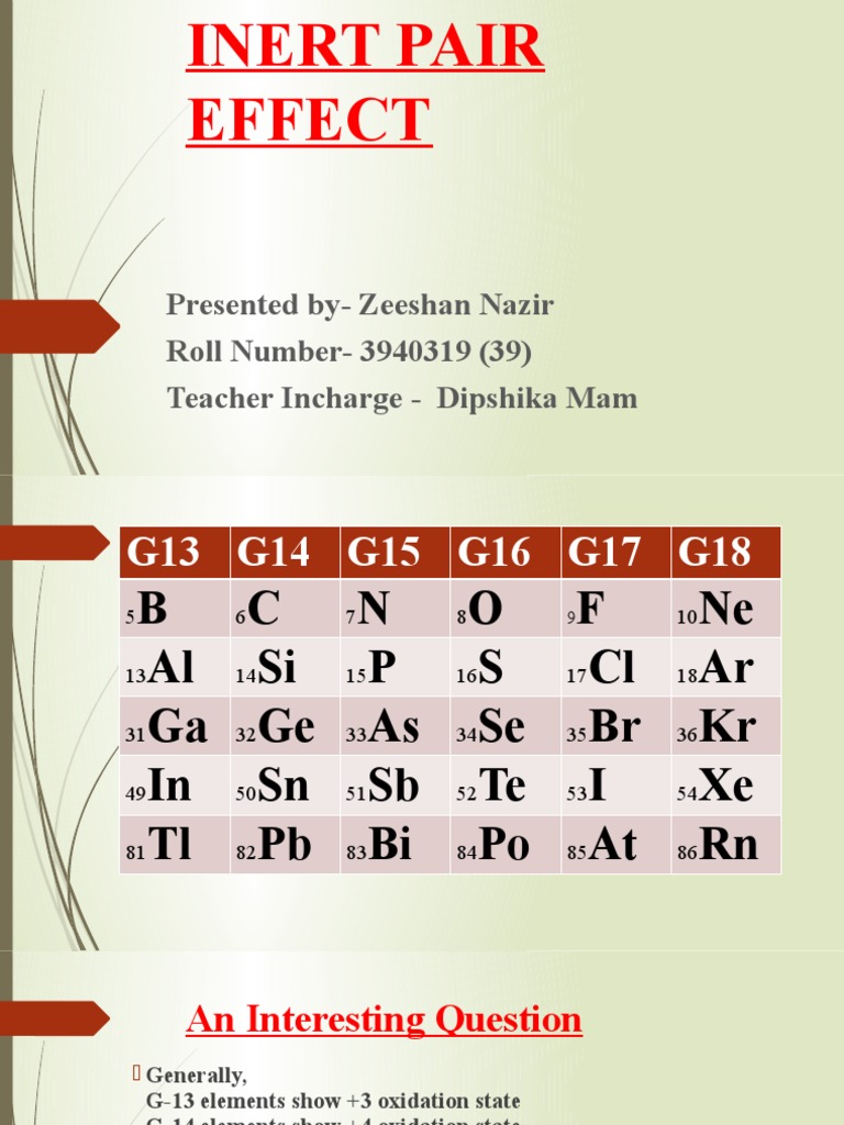 Inert Pair Effect | PDF