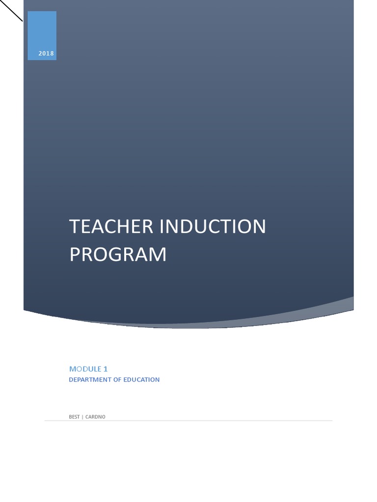 Teacher Induction Program - Module 1 V1.0 | PDF | Teachers | Curriculum
