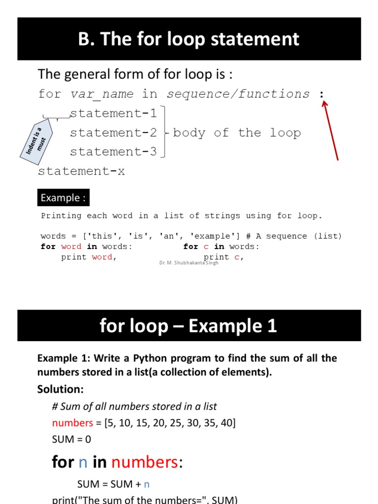 B The For Loop Statement Descargar Gratis Pdf Parameter Computer Programming Control Flow 