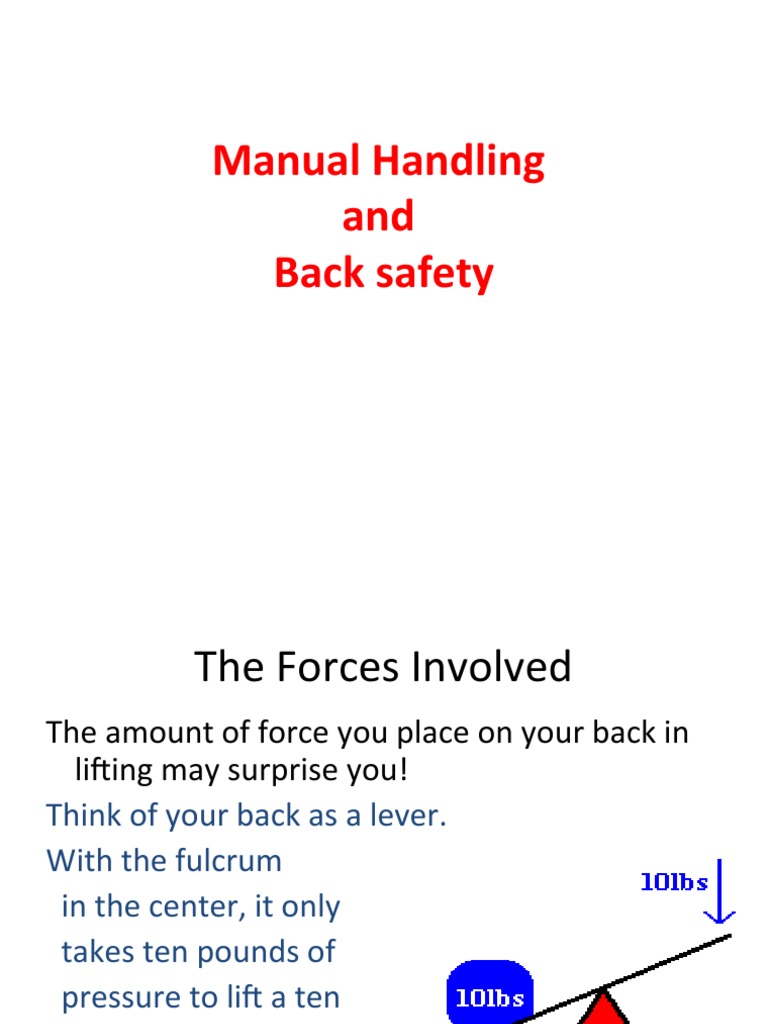 Manual Handling and Back Safety | PDF | Lever
