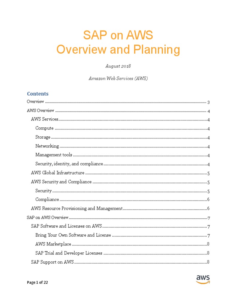 Sap On Aws Overview | PDF | Cloud Computing | Amazon Web Services