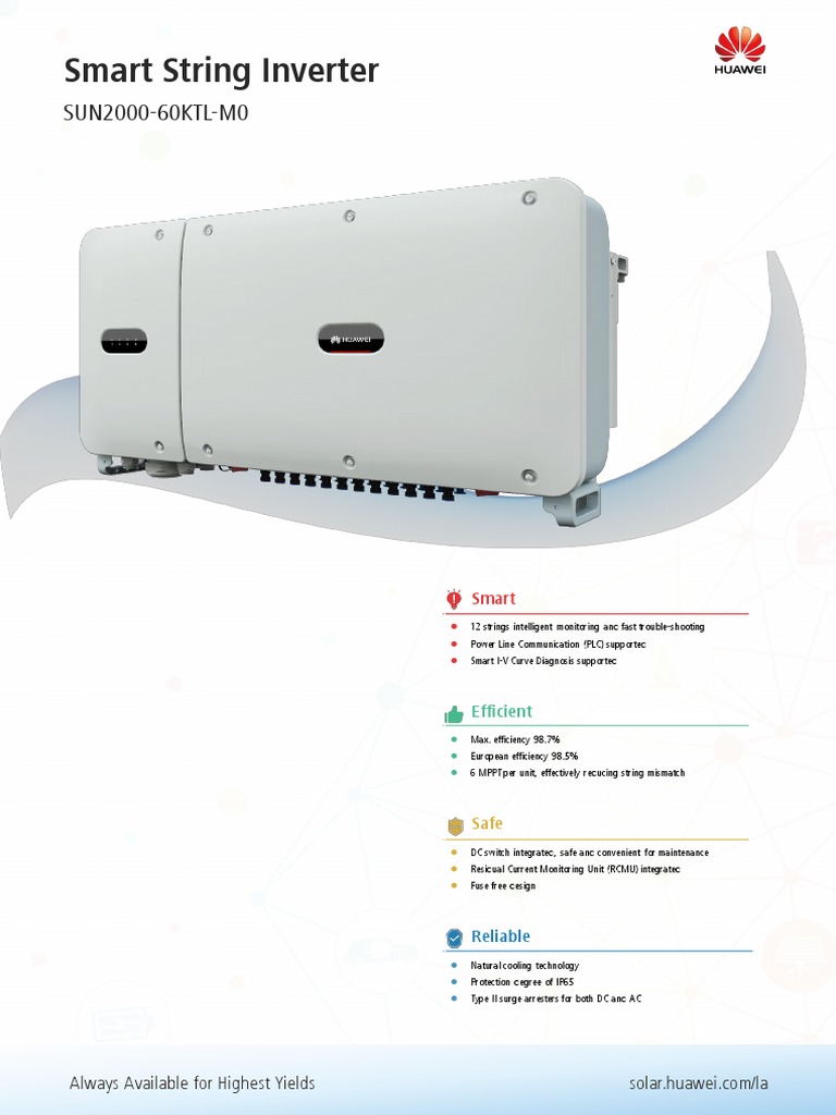 Sun2000 60KTL M0 | PDF | Alternating Current | Power Inverter