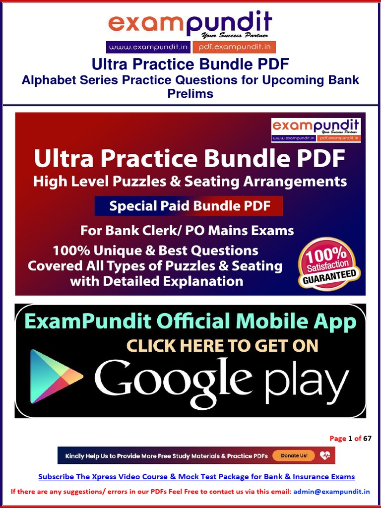 Bank Alphabet Series Practice Questions | PDF | Alphabet | English Language