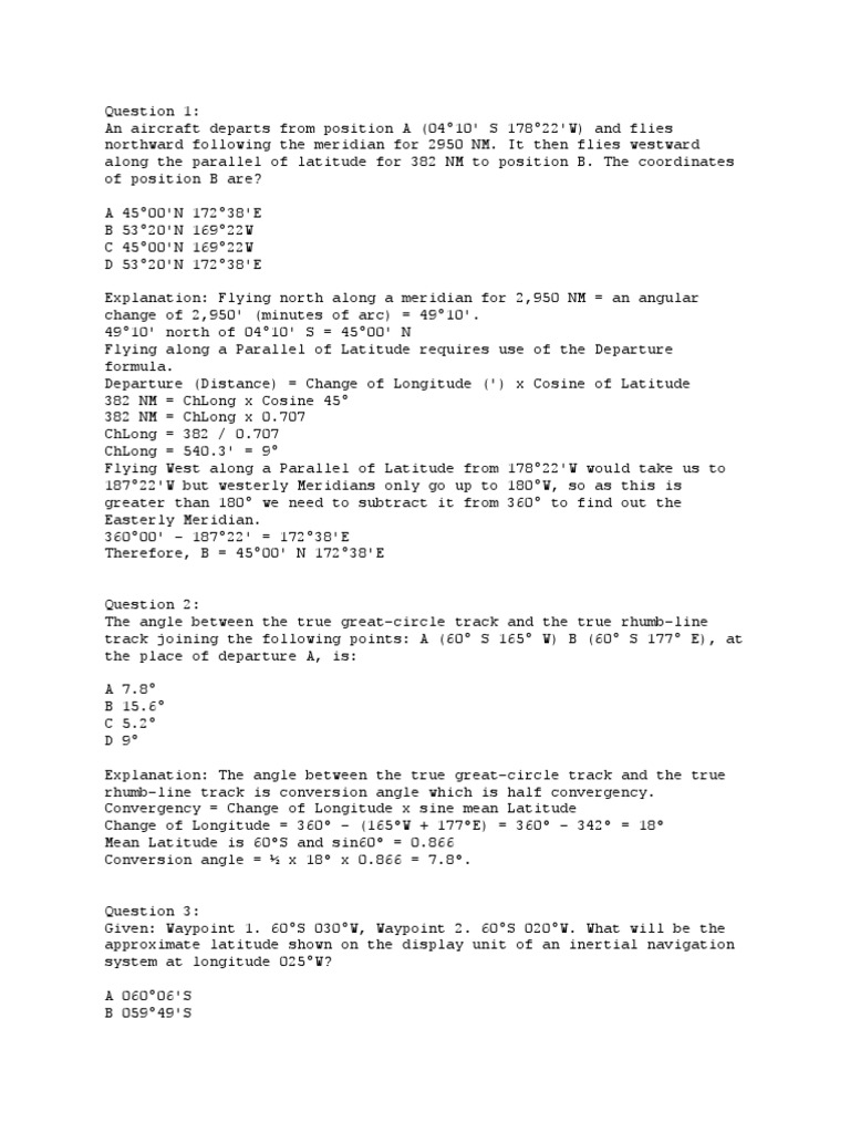 General Nav | PDF | Latitude | Longitude