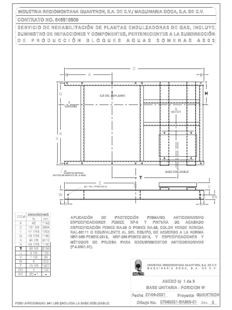 Base Estructural Motor-Soplador | PDF