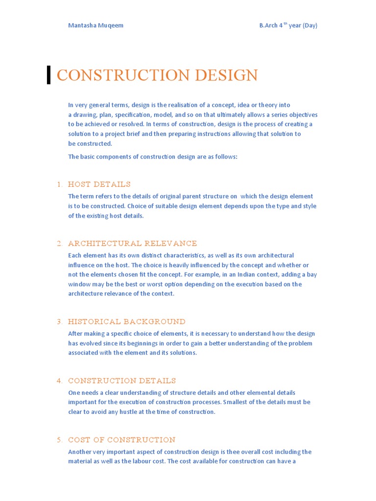 Building Construction | PDF | Design | Concept