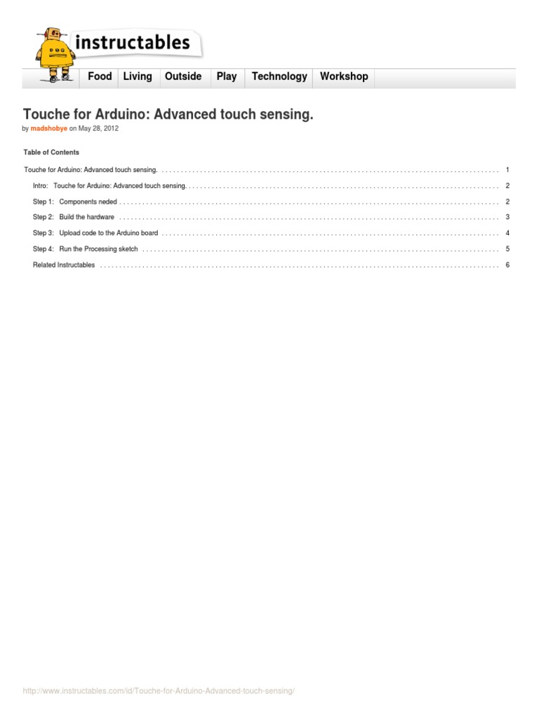 Touche For Arduino Advanced Touch Sensing | PDF | Inductor | Frequency Touche For Arduino Advanced Touch Sensing | PDF | Inductor | Frequency