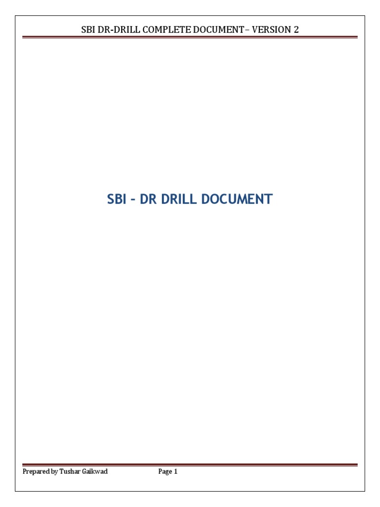 SBI DR Drill Procedure Overview | PDF | File System | Transmission ...