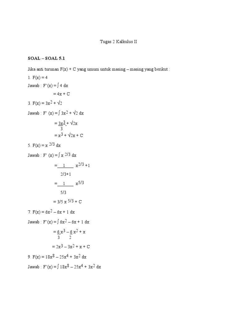 Contoh Soal Kalkulus | PDF