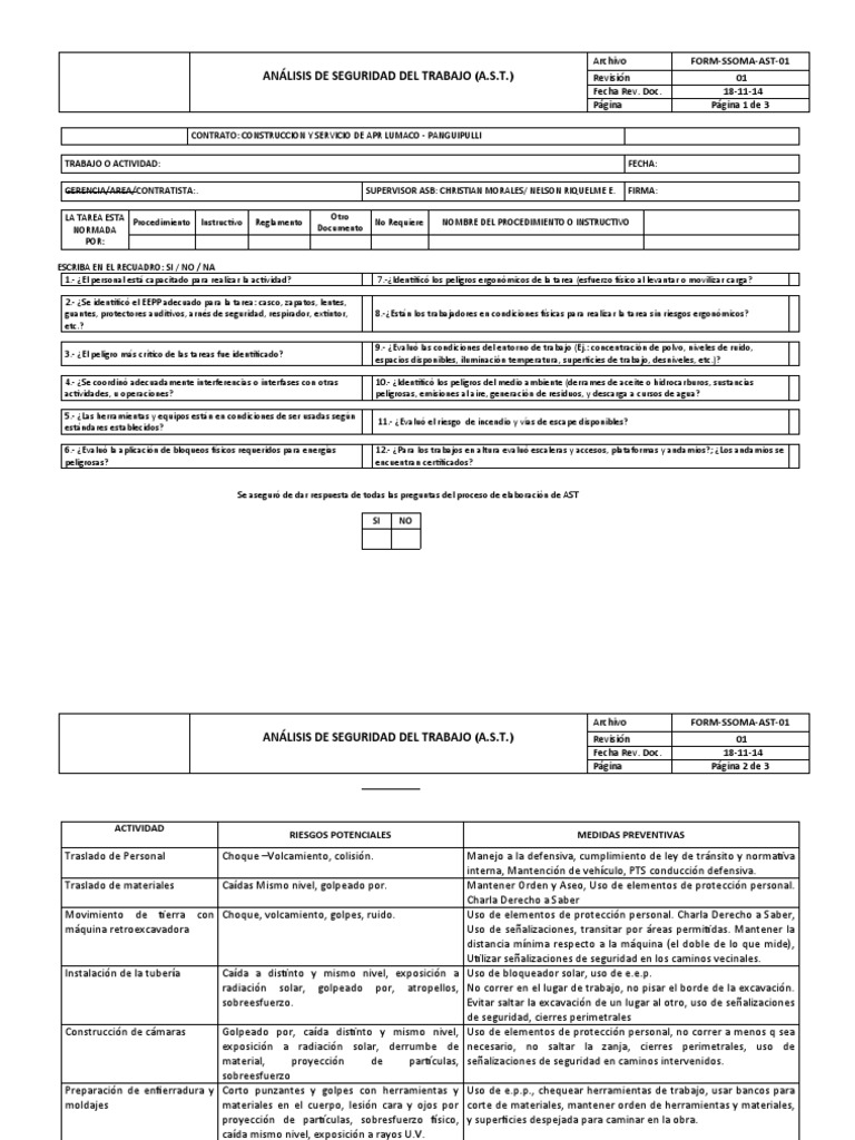 FORMATO AST (1) Revision | PDF