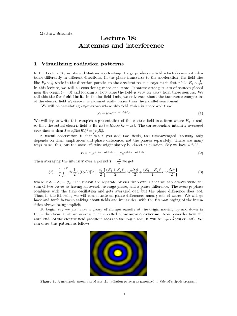 Antennas and Interference: 1 Visualizing Radiation Patterns | PDF ...