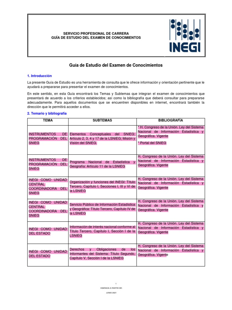 Servicio Profesional de Carrera Guía de Estudio Del Examen de Conocimientos | PDF | Sistema de ...