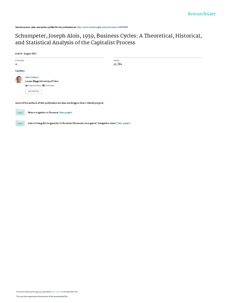 Schumpeter, Joseph Alois, 1939, Business Cycles: A Theoretical ...