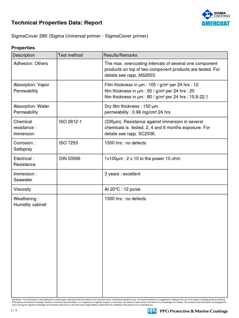 PTR Sigmacover 280 | PDF | Industrial Processes | Applied And Interdisciplinary Physics