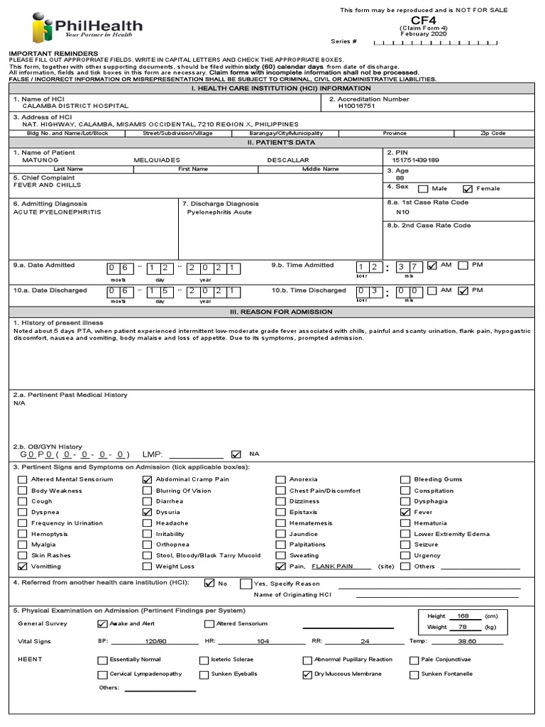 CF4 PrintForm | PDF | Medical Specialties | Clinical Medicine