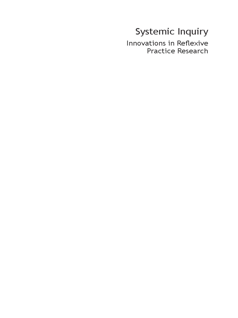 Sesión 1 y 3. Systemic Inquiry. Innovations in Reflexive Practice ...