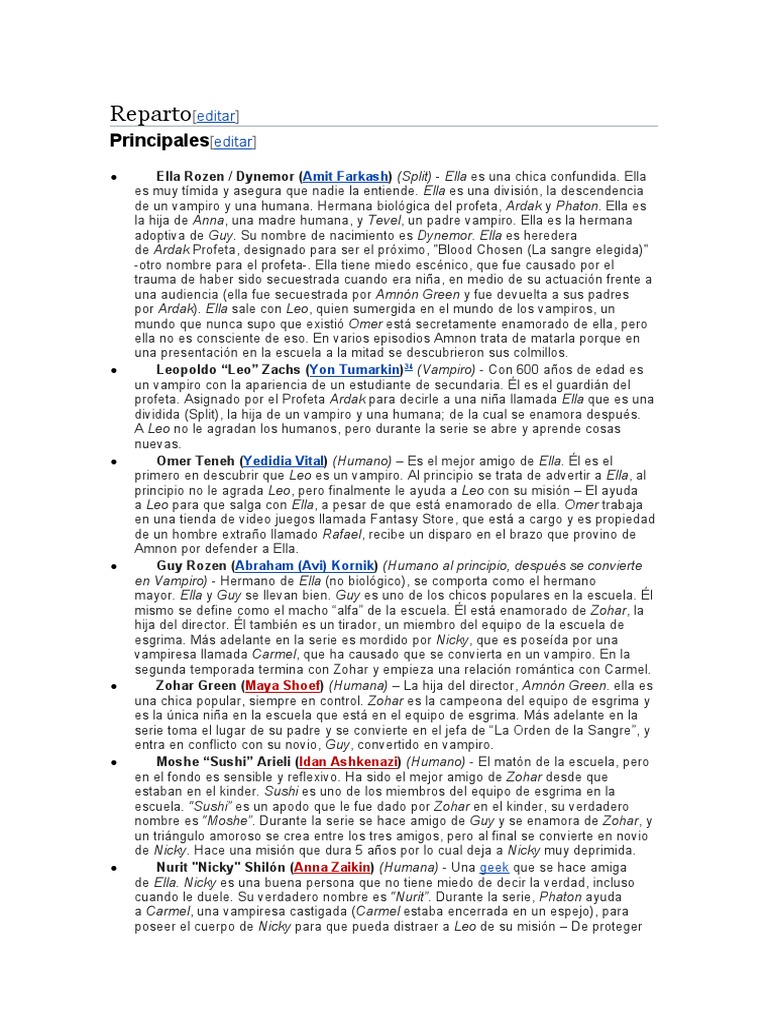 Reparto de "Split": Personajes y Roles | PDF | Vampiros | Criaturas de ...