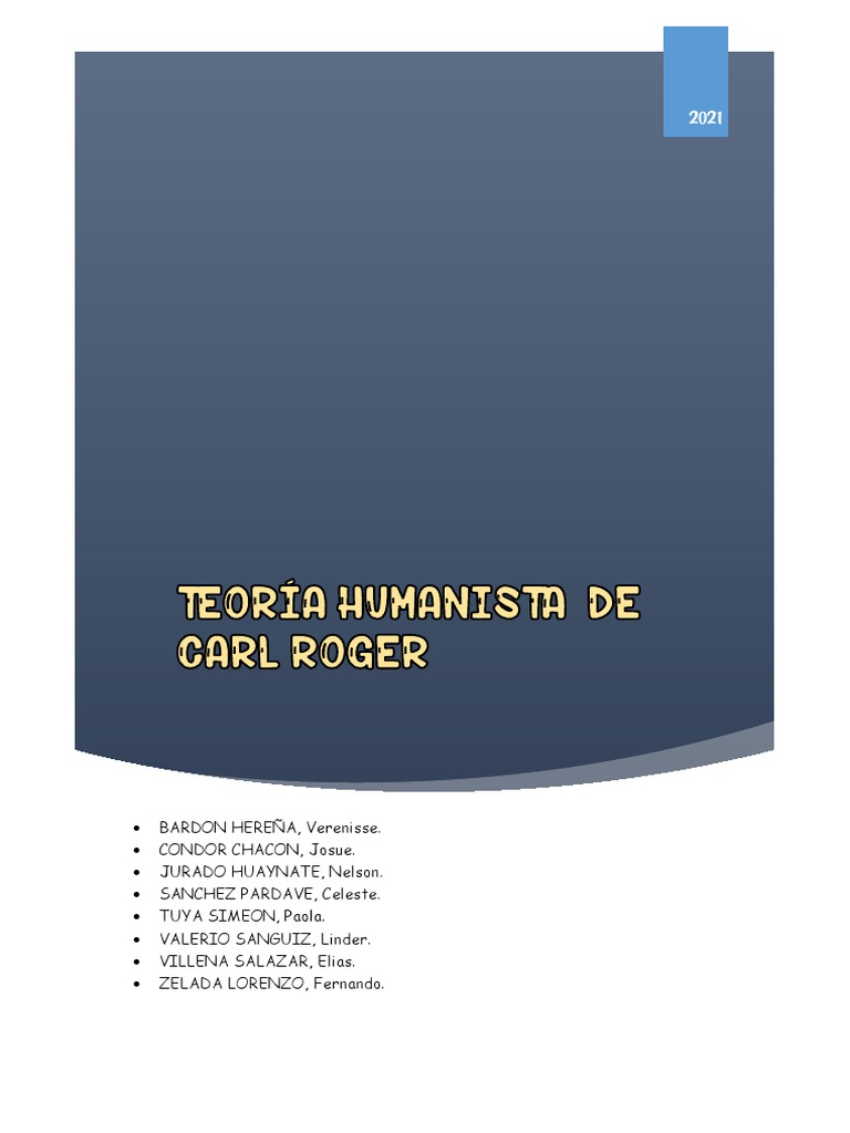 Informe de La Teoría Humanista de Carl Roger | PDF | Autoestima ...