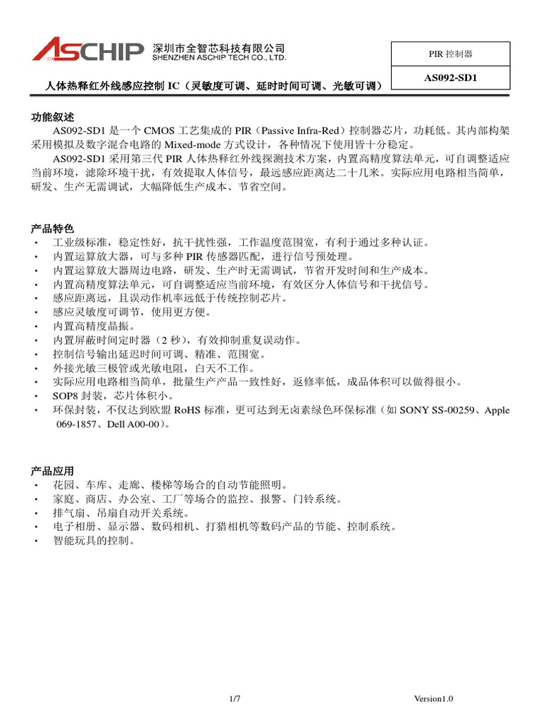 Datasheet AS092 | PDF