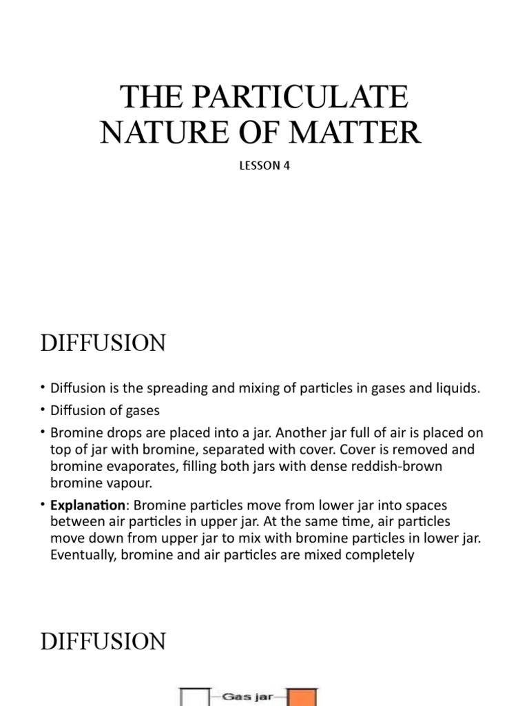 The Particulate Nature of Matter: Lesson 4 | PDF