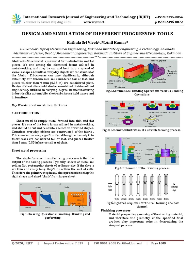 Design and Simulation of Different Progressive Tools | PDF | Sheet ...