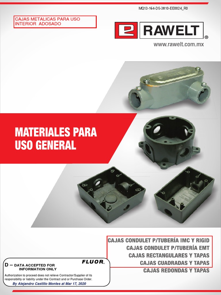Mq13-164-Ds-3810-Ee0024 - R0-D Cajas de Pase para Tuberia Emt Rawelt | PDF