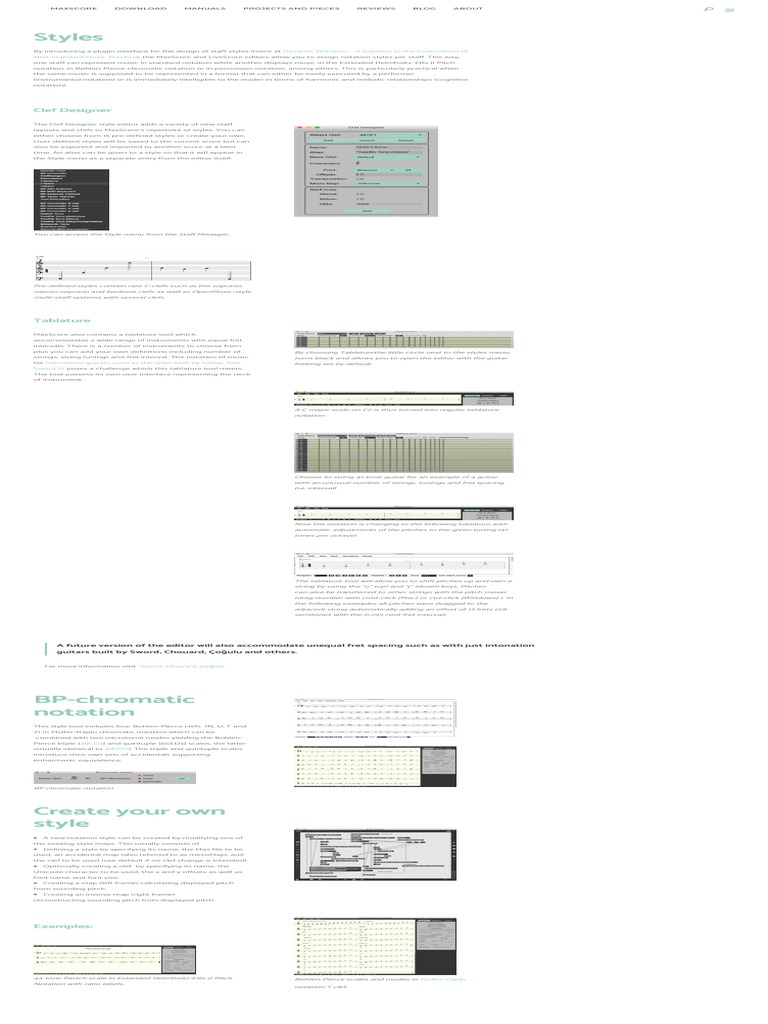 MaxScore Notation Style Editor Guide | PDF | Scale (Music) | Guitars