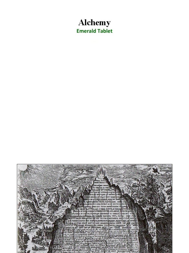 Alchemy: Emerald Tablet | PDF | Alchemy | Hermeticism