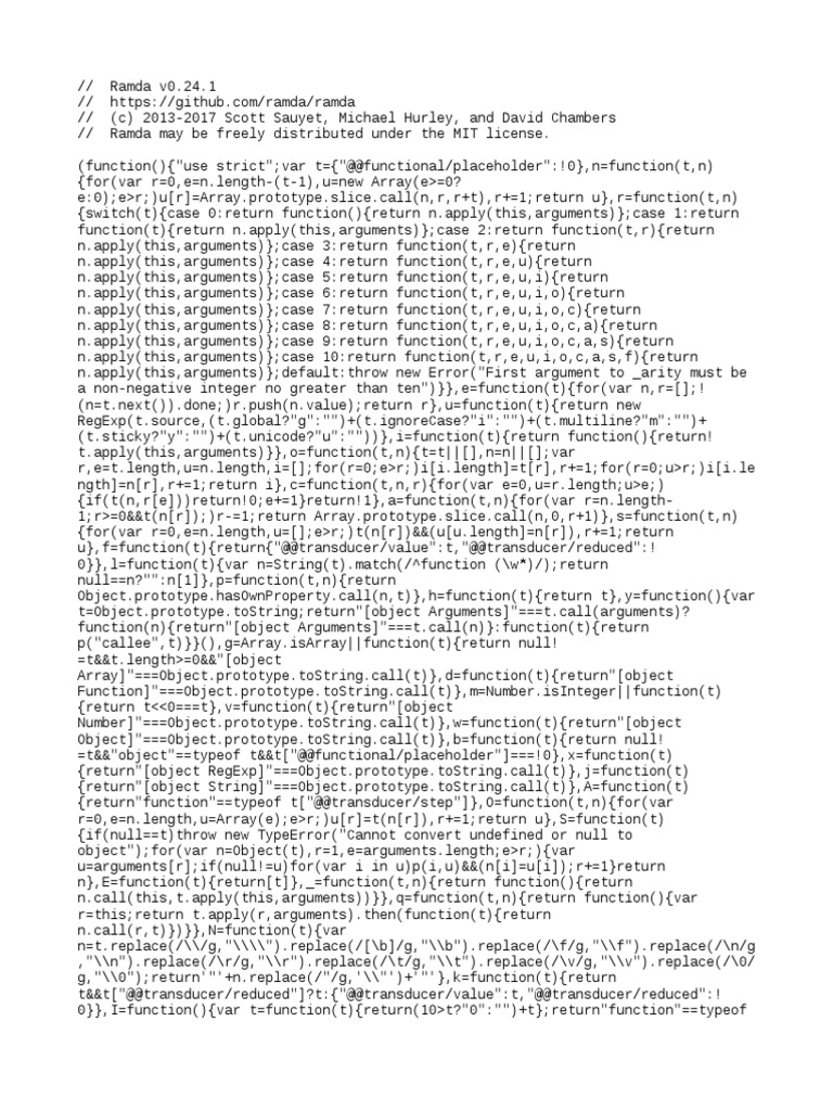 Ramda Min Js | PDF | Function (Mathematics) | Software Engineering