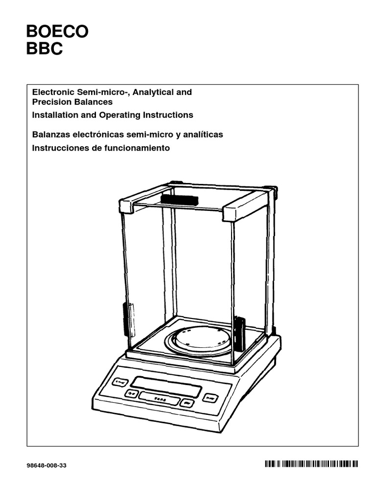 Boeco BBC | PDF | Weighing Scale | Calibration