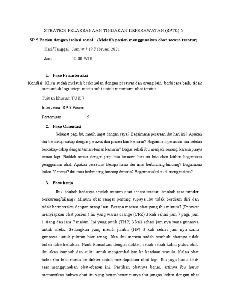 SPTK 5 (Isolasi Sosial) | PDF