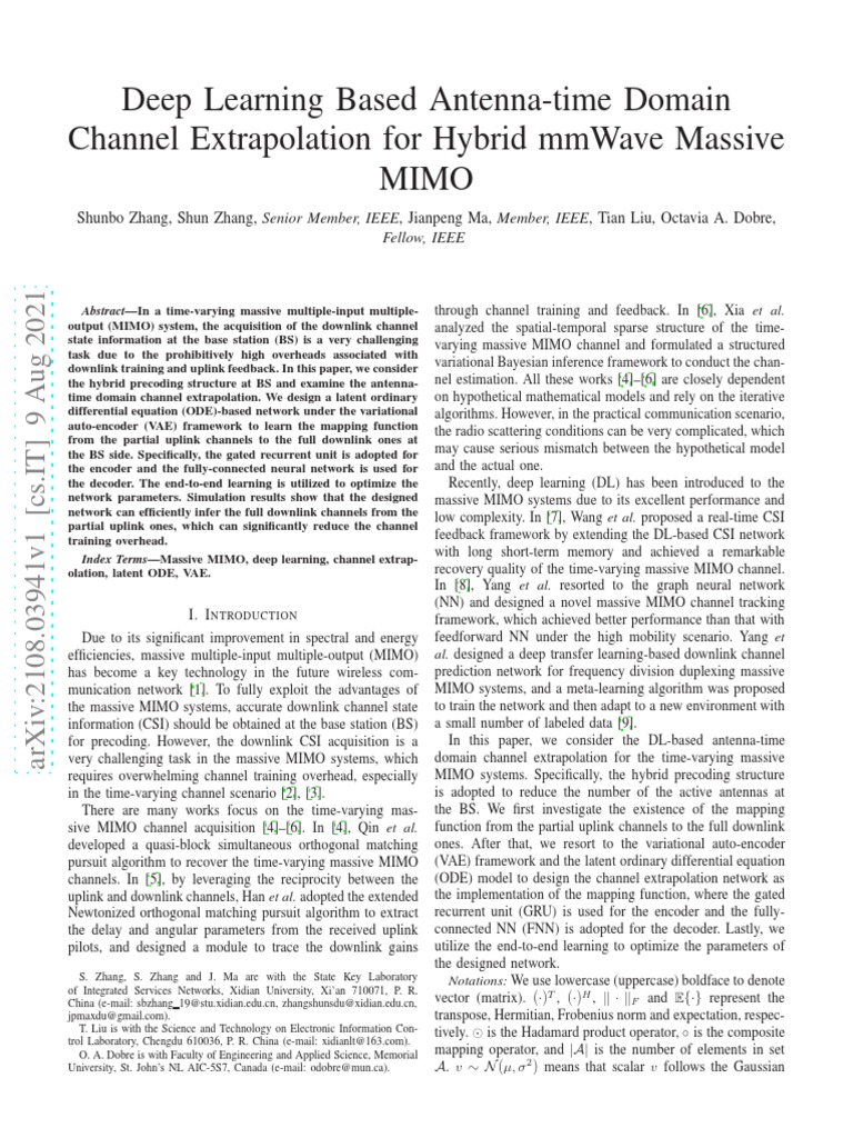 Deep Learning Based Antenna-Time Domain Channel Extrapolation For Hybrid Mmwave Massive Mimo ...
