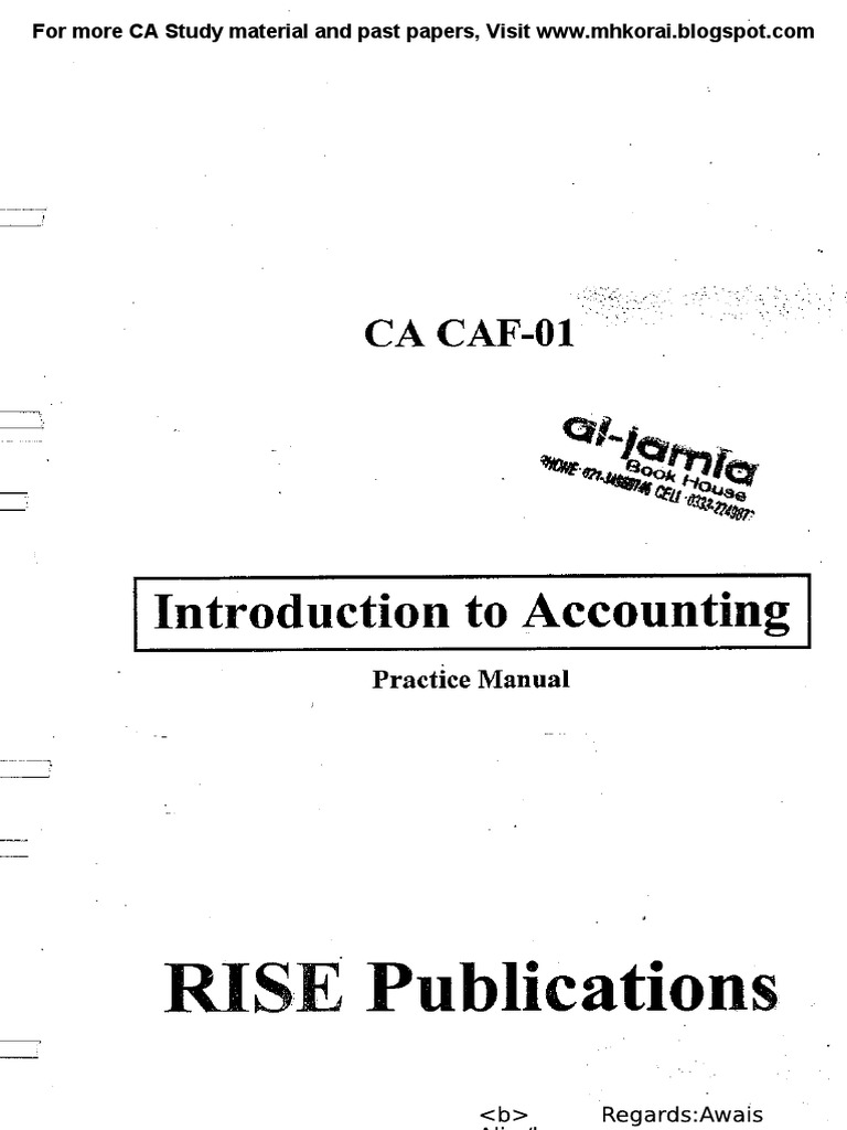 CAF 01 Rise Practice Manual Book 1 | PDF