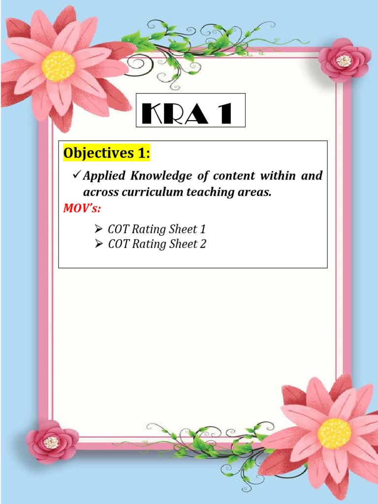 IPCRF Objectives | PDF | Lesson Plan | Educational Technology