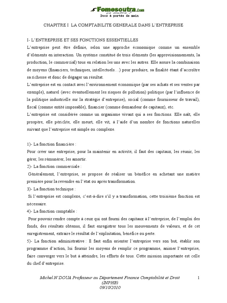 COURS Compta Générale INP-HB | PDF | Comptabilité | Banques