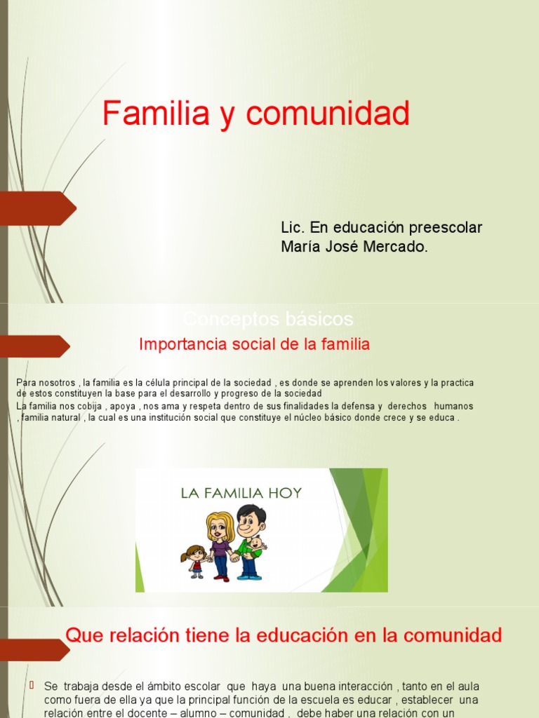 Relación entre Familia, Escuela y Comunidad | PDF | Familia | Salón de ...