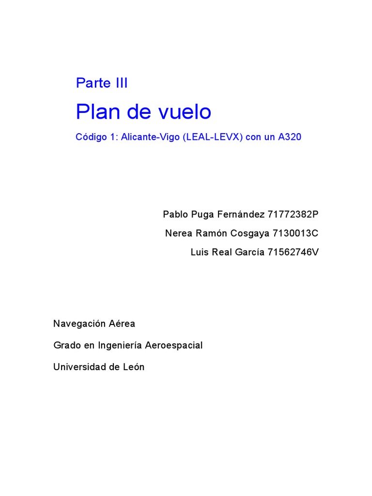 Plan de Vuelo | PDF | Aviación | Aeronave