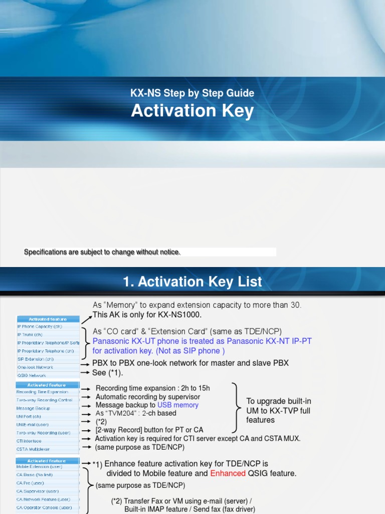 Activation Key: KX-NS Step by Step Guide | PDF | Computing | Computer ...