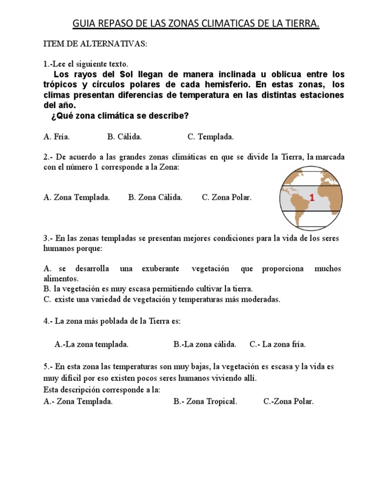 Guía de Zonas Climáticas de la Tierra | PDF | Clima | Ecuador