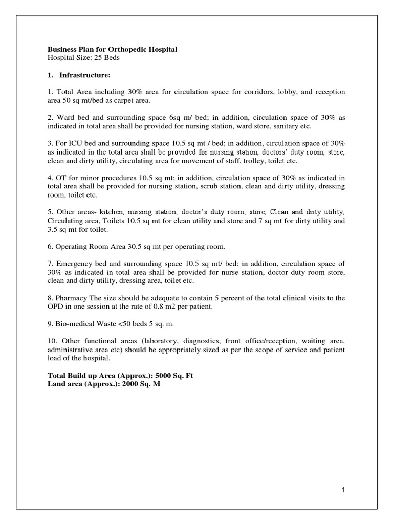 Business Plan For Orthopedic Hospital | PDF | Hospital | Clinic