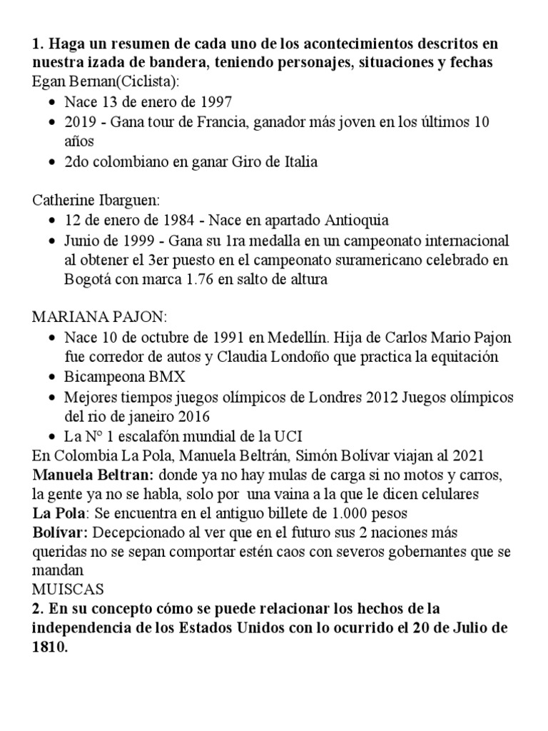 Taller Dia de La Independencia | PDF